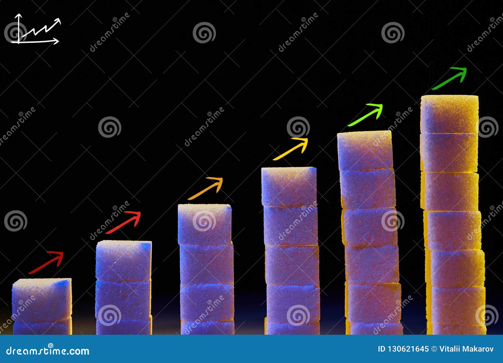 Graph of Pieces of Sugar with Arrows Drawn Stock Illustration ...