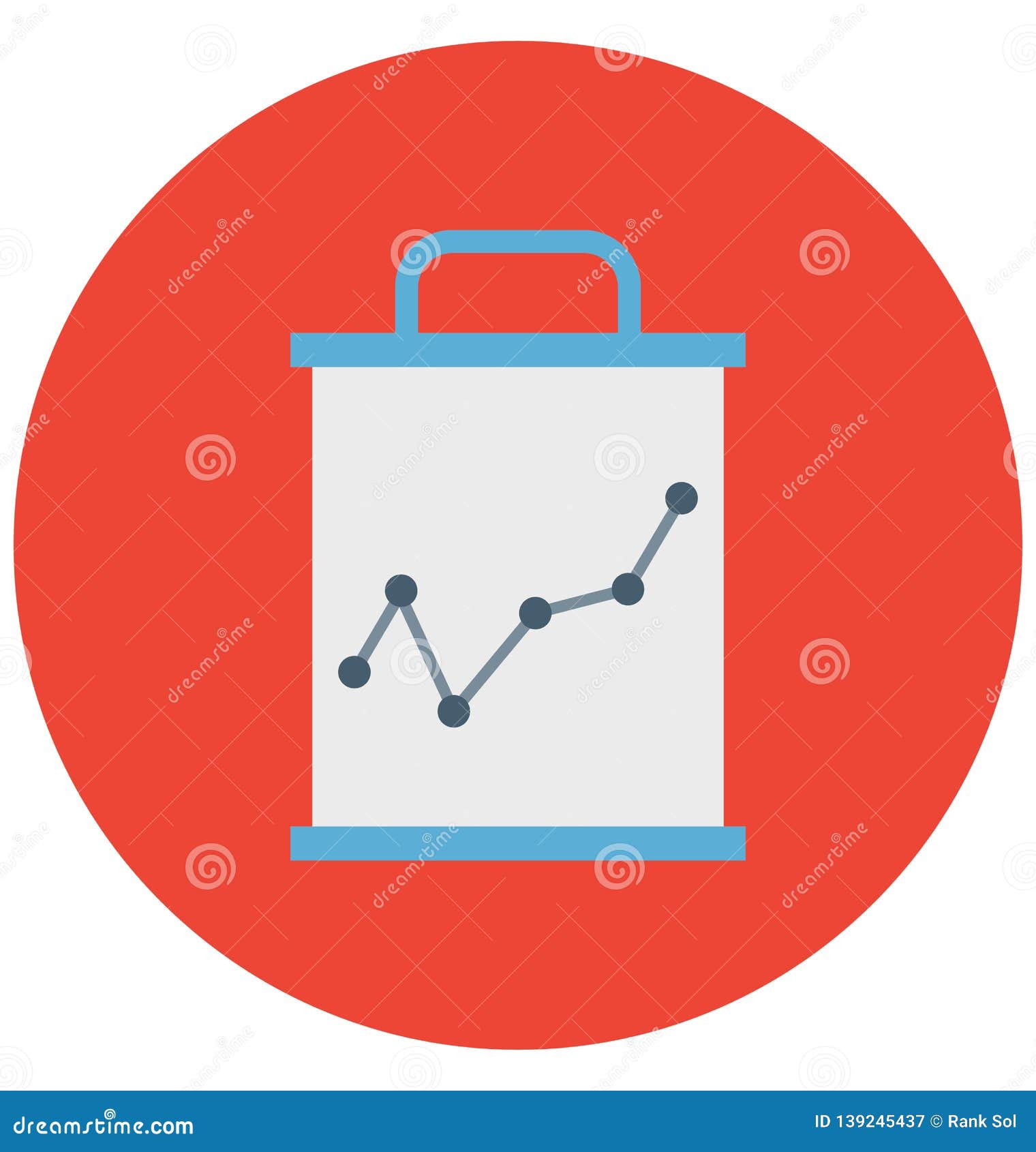 Graph Presentation Color Isolated Vector Icon that Can Be Easily ...