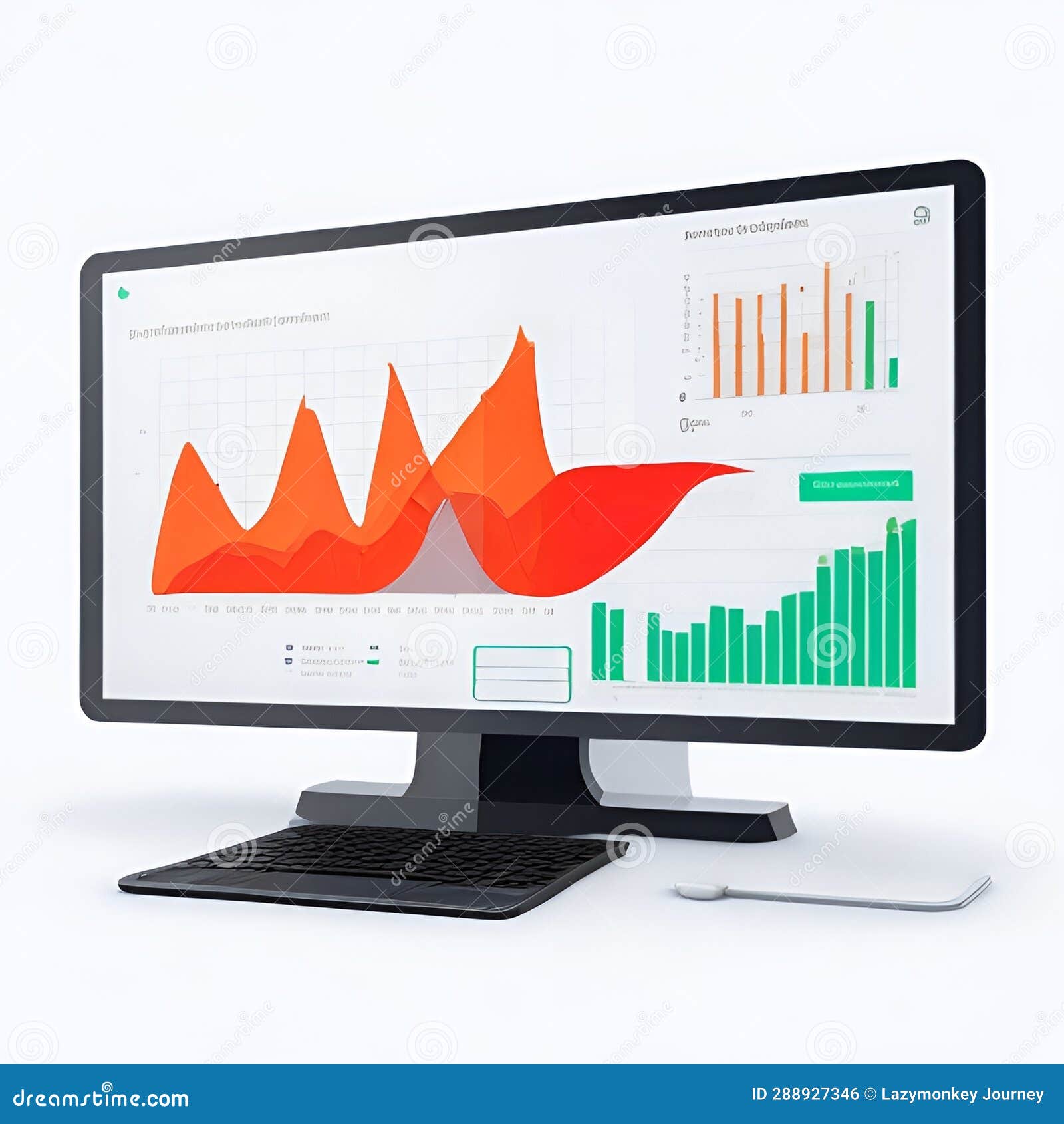 Graph Presentation on Computer Screen for Business Working Stock ...
