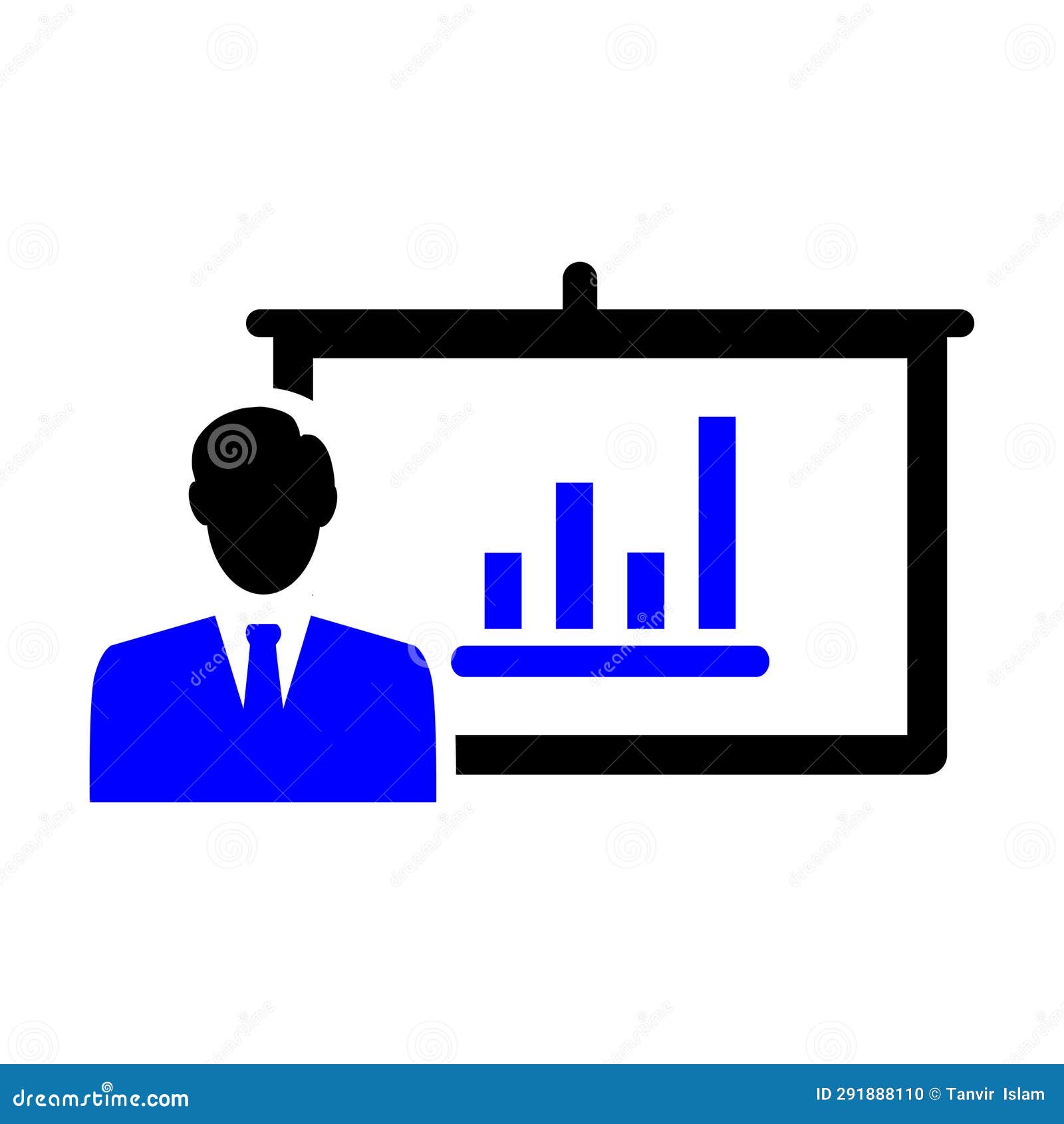 Graph Presentation Icon stock vector. Illustration of designed - 291888110