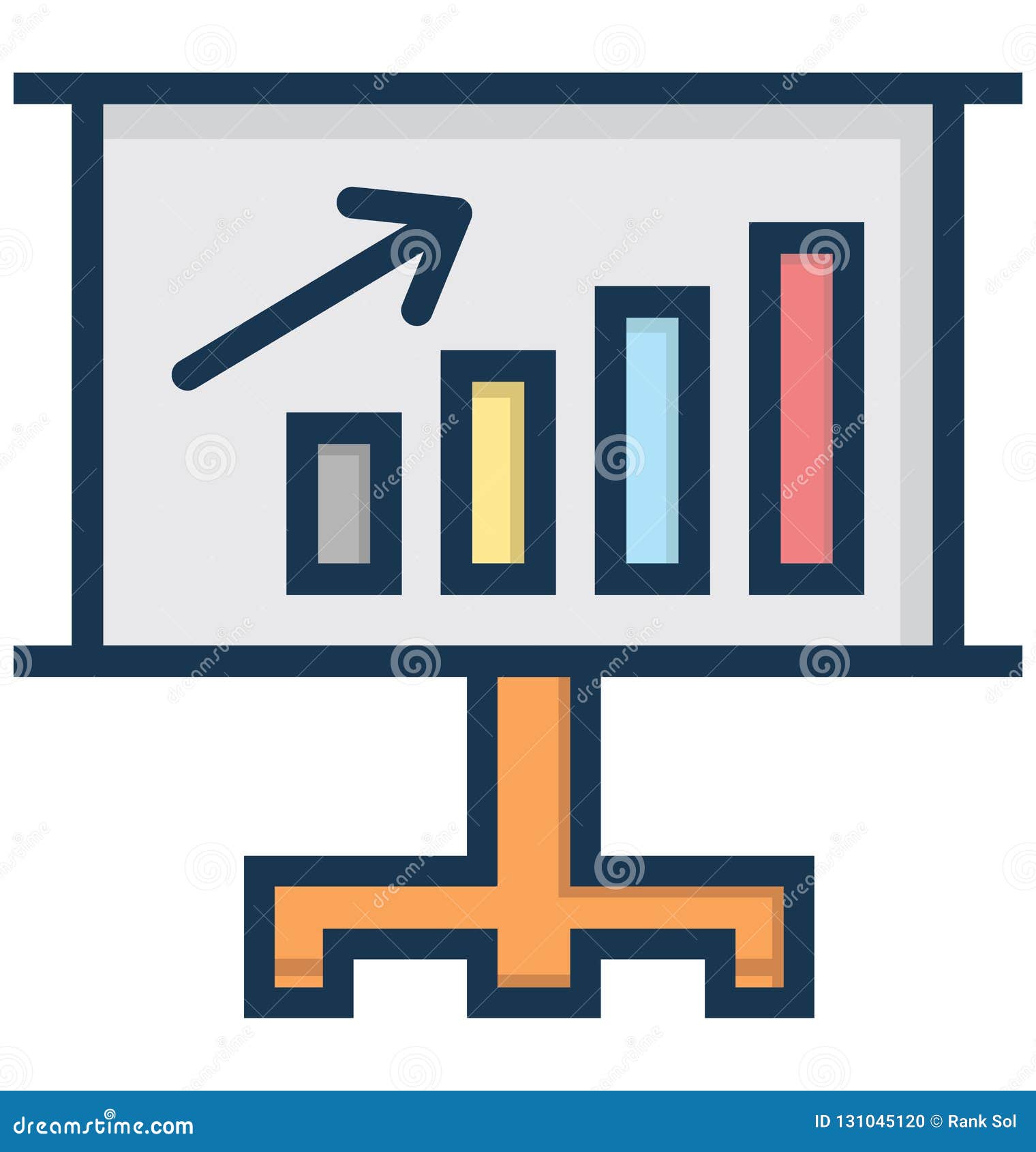 Graph Presentation Isolated Vector Icon that Can Be Easily Modified or ...