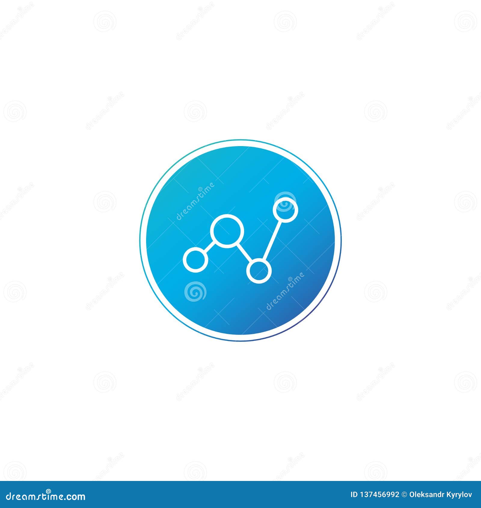 Graph,Profit Symbol, Financial Icon in Blue Circle. Vector Illusration ...