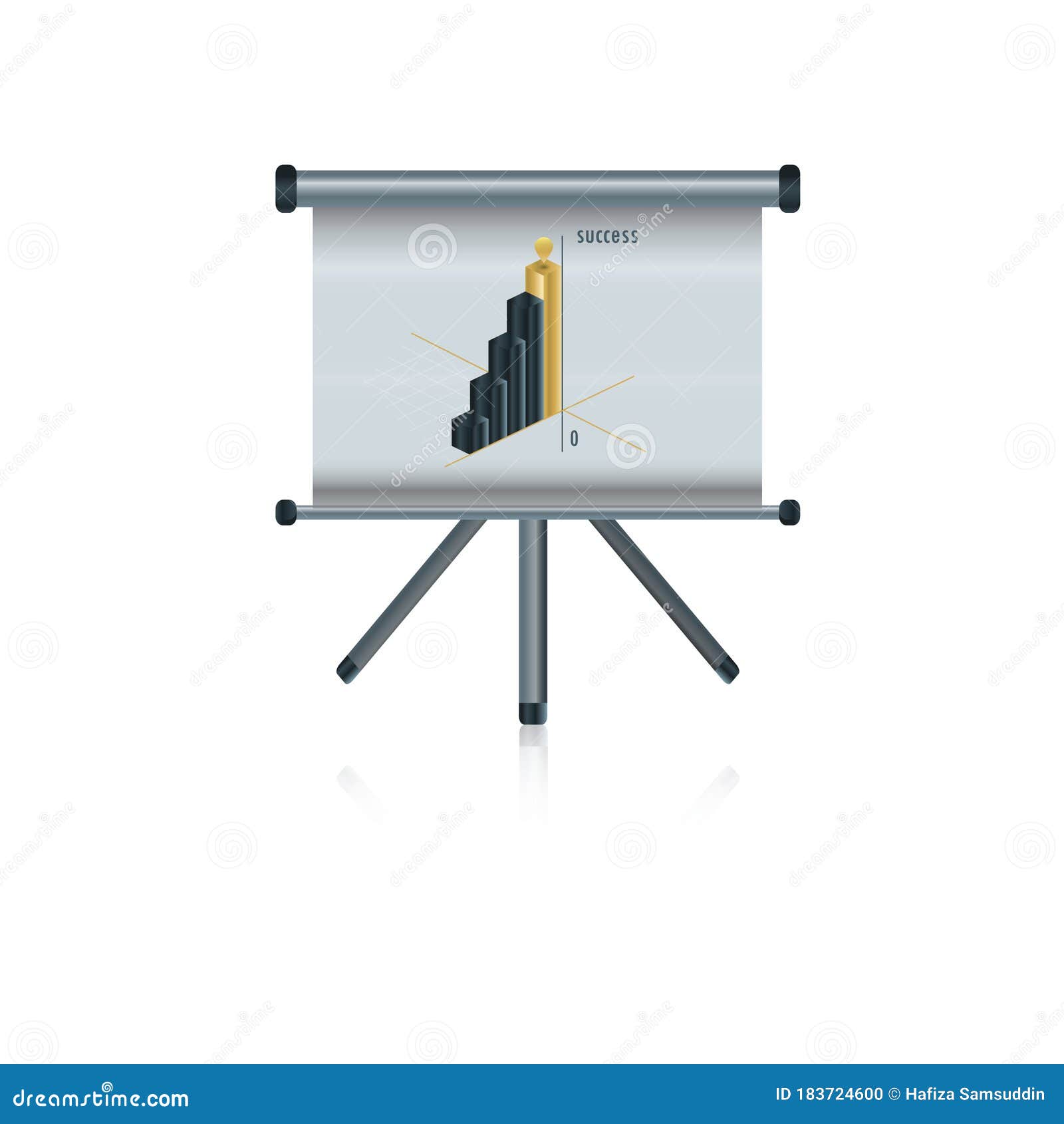Graph on Projector Screen. Vector Illustration Decorative Background ...