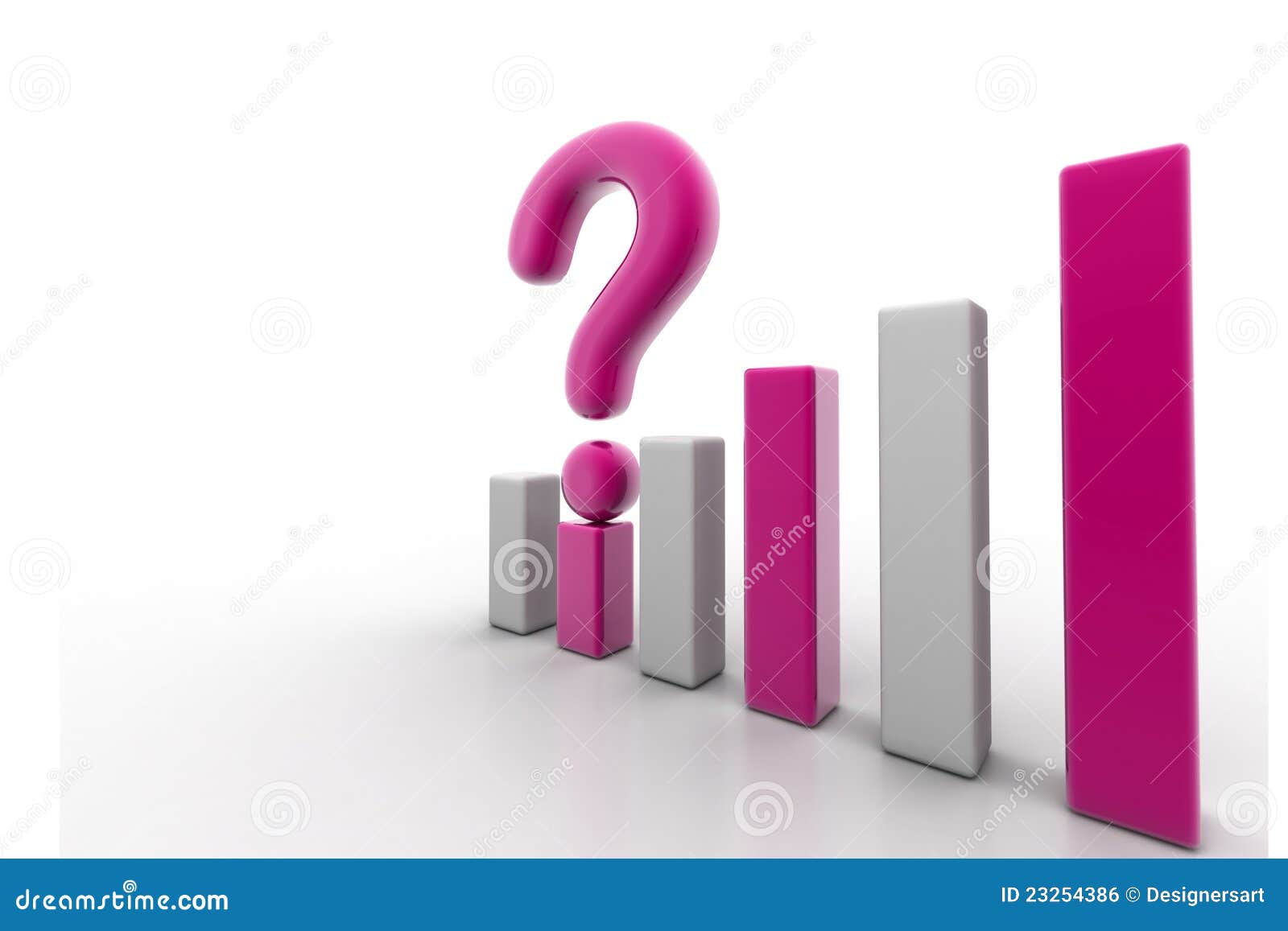 Graph with question mark stock illustration. Illustration of magenta ...