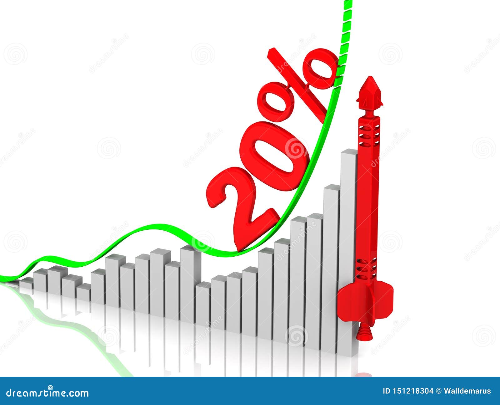 Graph of Rapid Growth. Growth of 20 Twenty Percenage Stock Illustration ...