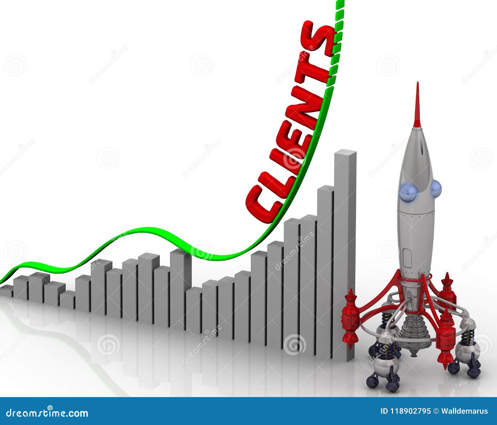 The Graph of Clients Growth Stock Illustration - Illustration of ...