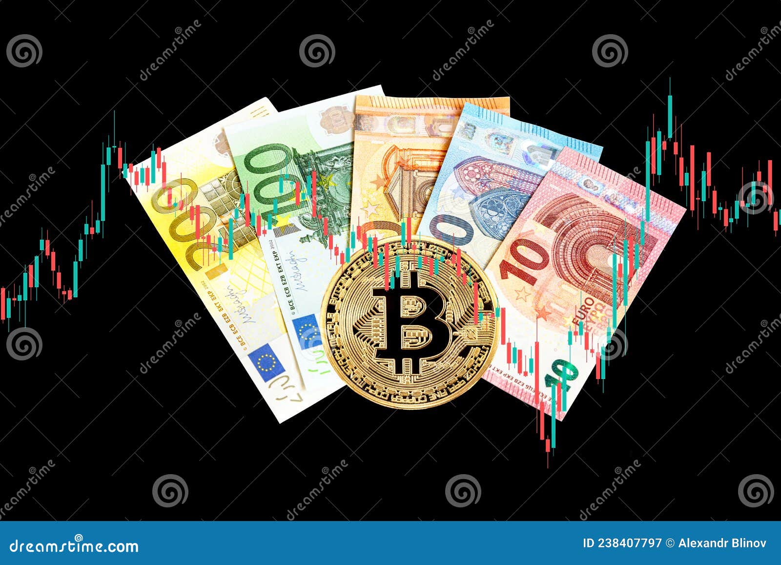 Graph Rate Chart Bitcoin and Euro Currency Stock Image - Image of ...