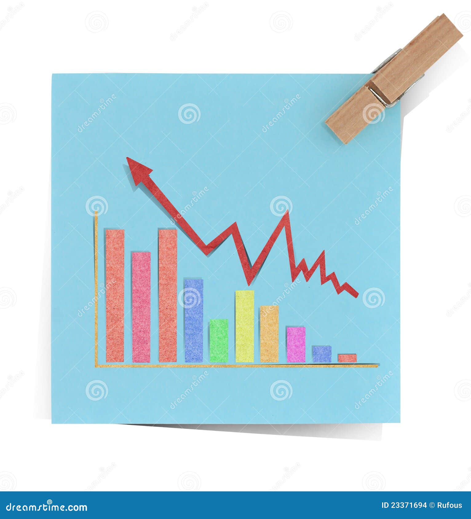 Graph With Recycled Paper Craft Stick Stock Image | CartoonDealer.com ...