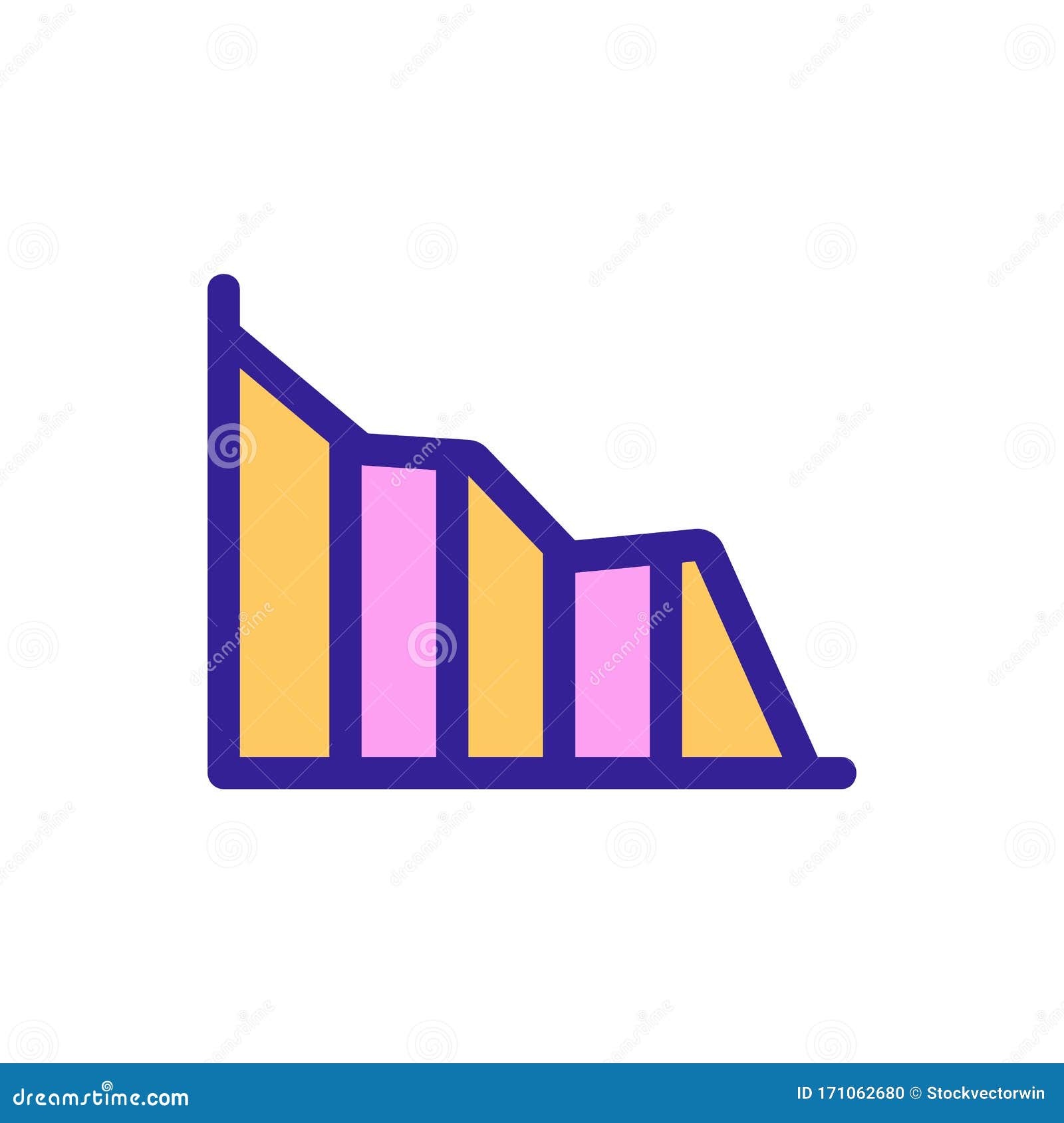Graph of Reducing the Indicators of the Vector Icon. Isolated Contour ...