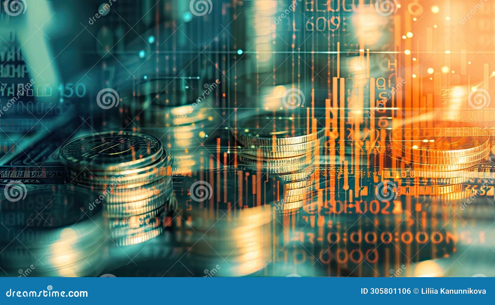 A Graph Representing Financial Trends and Lines of Coins, Visually ...