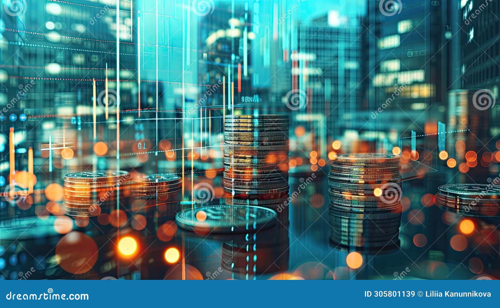 A Graph Representing Financial Trends and Lines of Coins, Visually ...