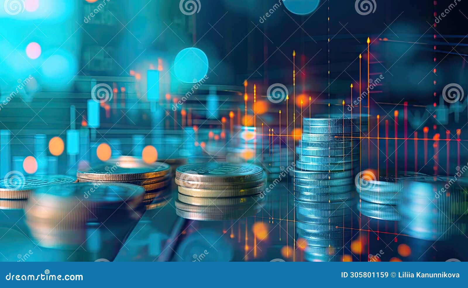 A Graph Representing Financial Trends and Lines of Coins, Visually ...