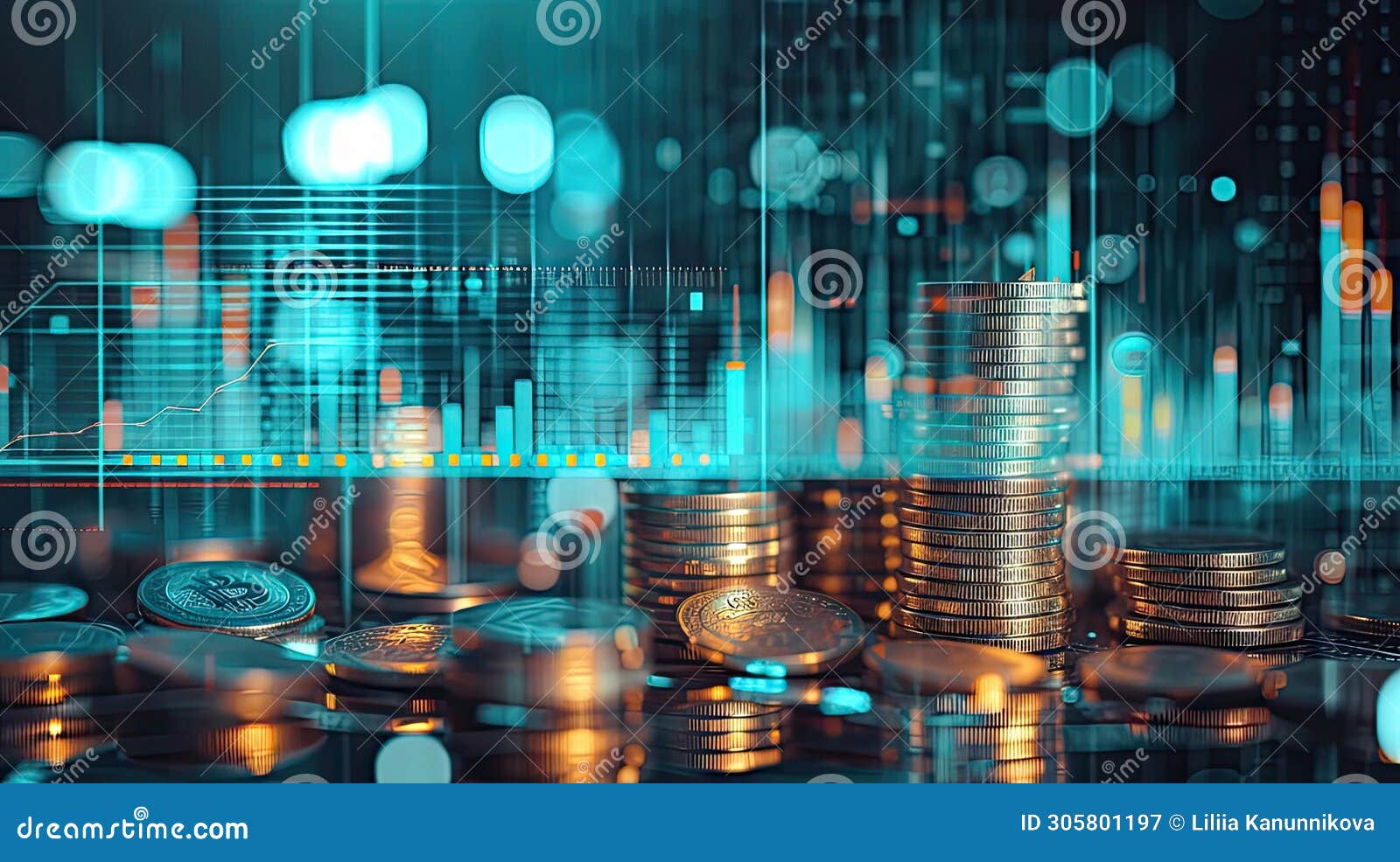A Graph Representing Financial Trends and Lines of Coins, Visually ...