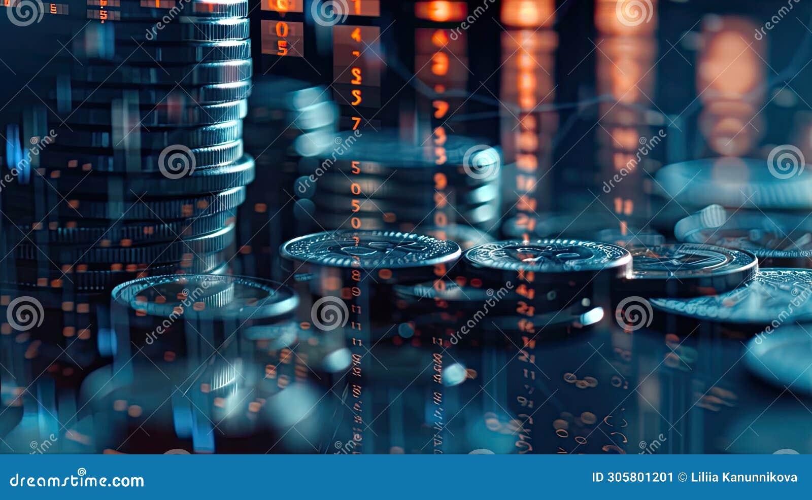 A Graph Representing Financial Trends and Lines of Coins, Visually ...