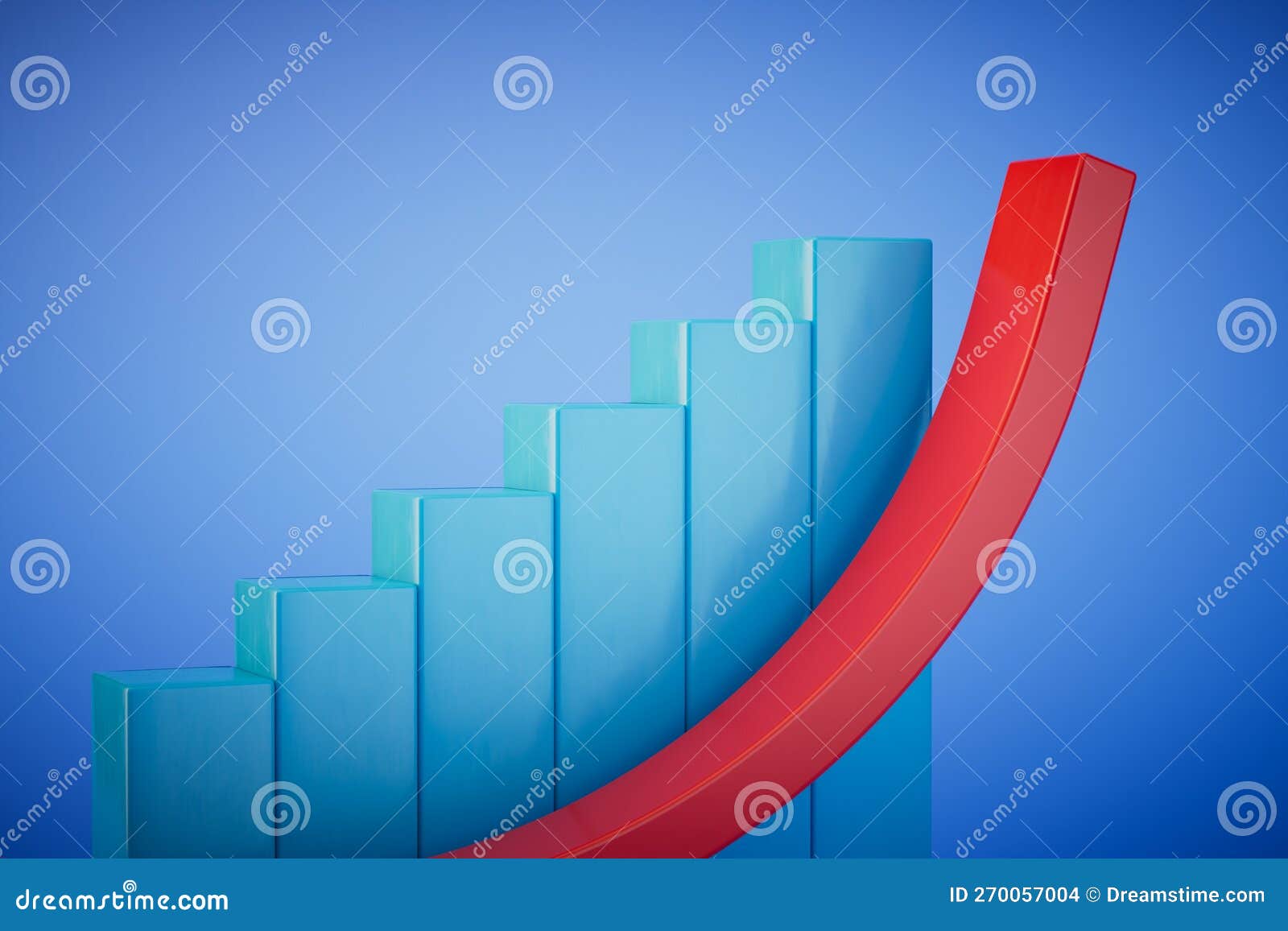 Graph of Revenue Growth. a Graph with a Red Arrow Going Up on a Blue ...