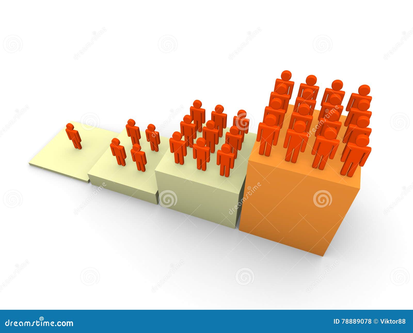 Graph with Rising Number of People. Stock Illustration - Illustration ...