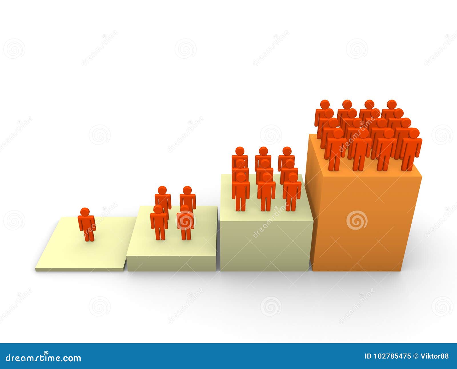 Graph with Rising Number of People Stock Illustration - Illustration of ...