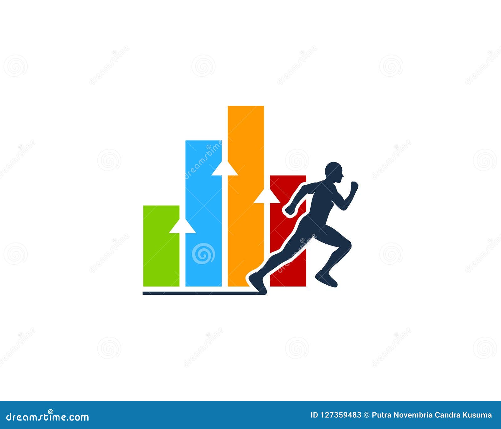 Graph Run Logo Icon Design stock illustration. Illustration of diagram ...