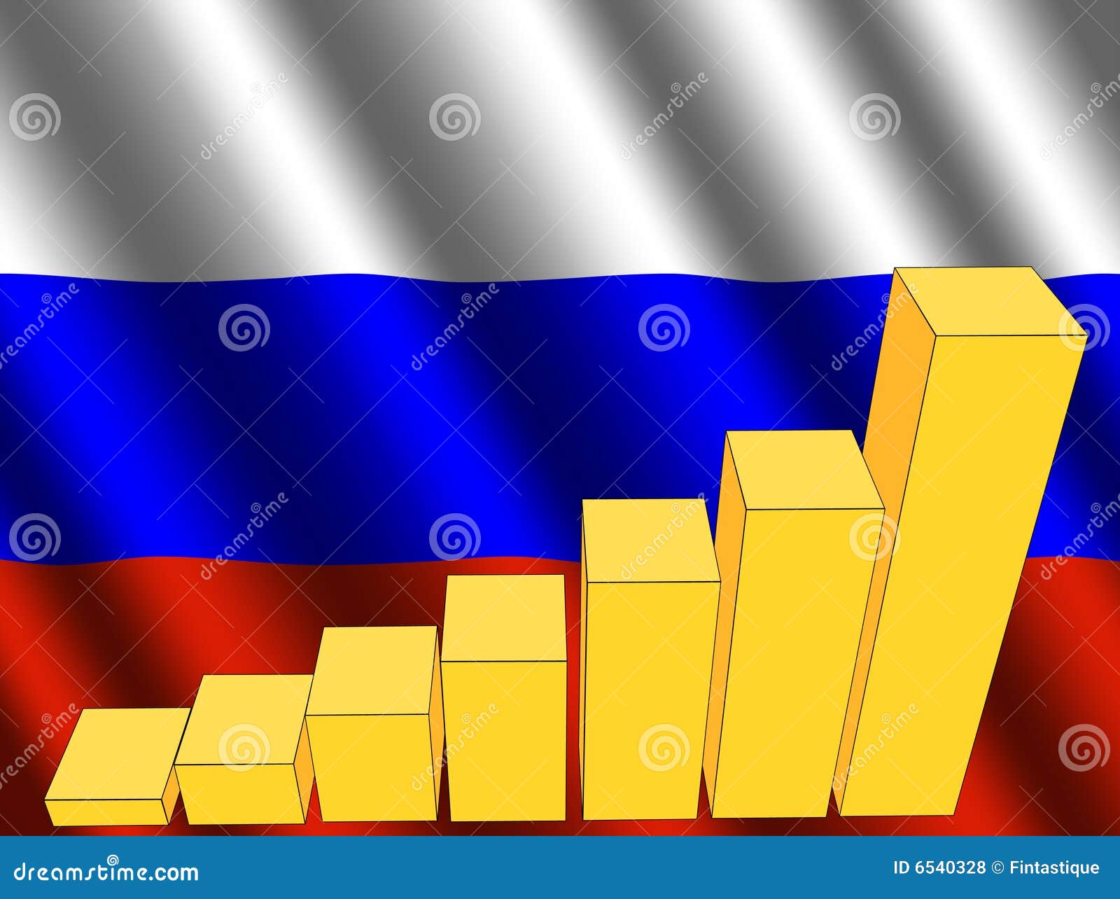 Graph with Russian flag stock illustration. Illustration of commerce ...