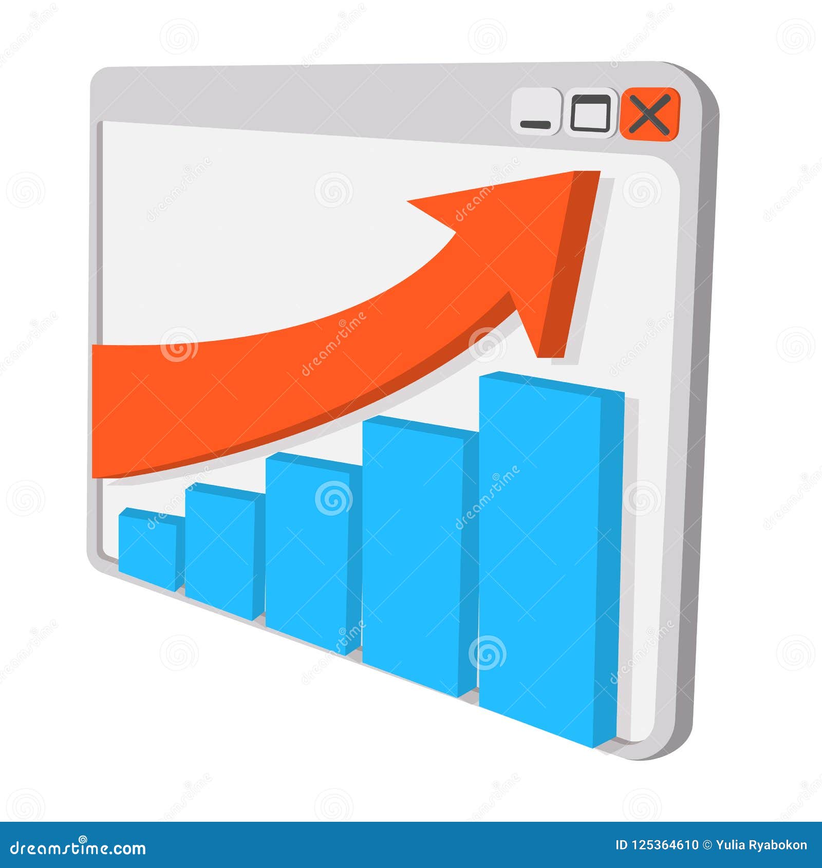 Graph on Screen Cartoon Icon Stock Illustration - Illustration of data ...