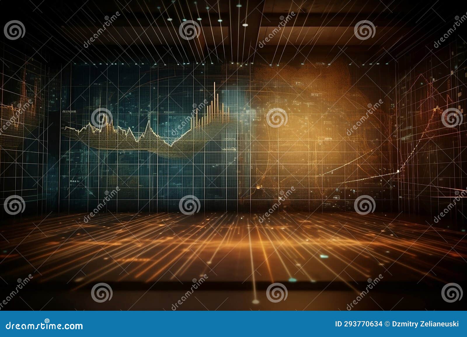 Graph on Screen. Generative AI. Stock Illustration - Illustration of ...
