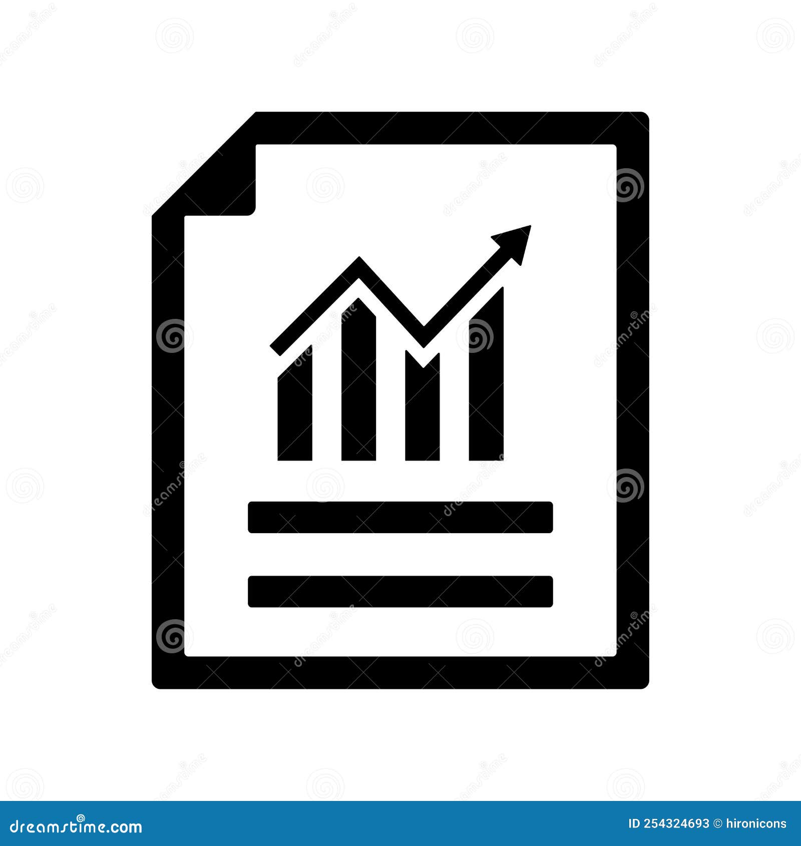 Graph, Sheet Icon. Black Vector Graphics Stock Vector - Illustration of ...