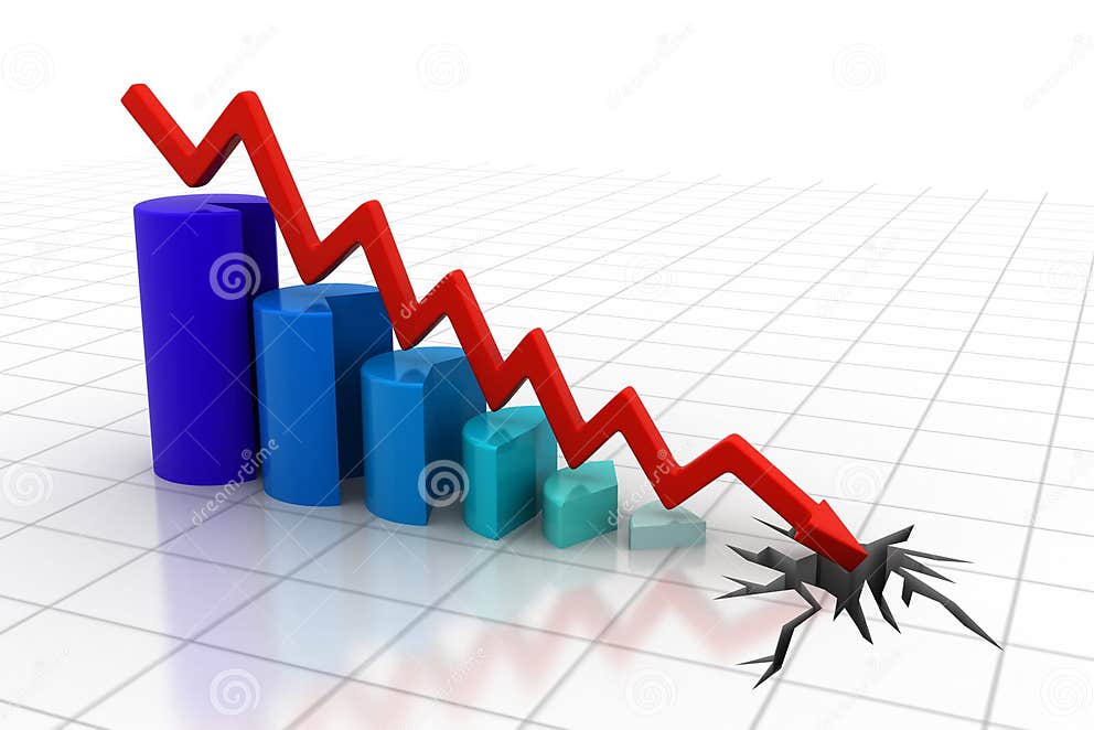 Graph Showing Business Decline Stock Illustration - Illustration of ...