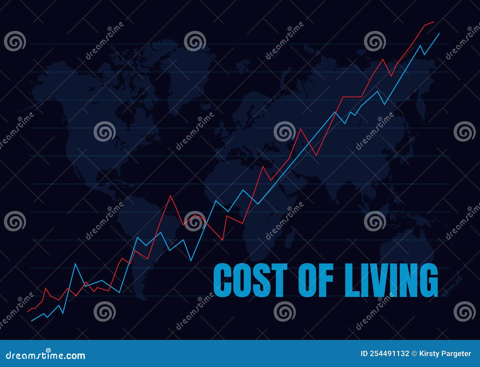 Graph Showing Cost of Living Price Increase Stock Illustration ...
