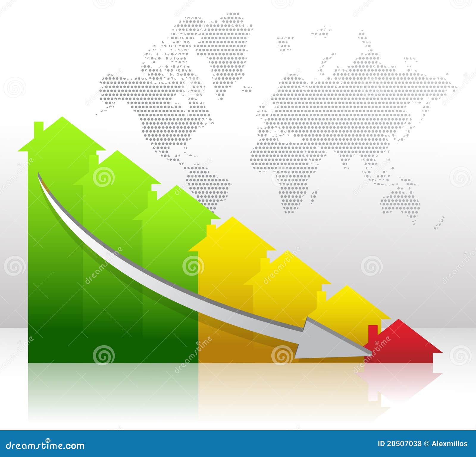 Graph Showing Financial Real Estate Downfall Stock Illustration ...