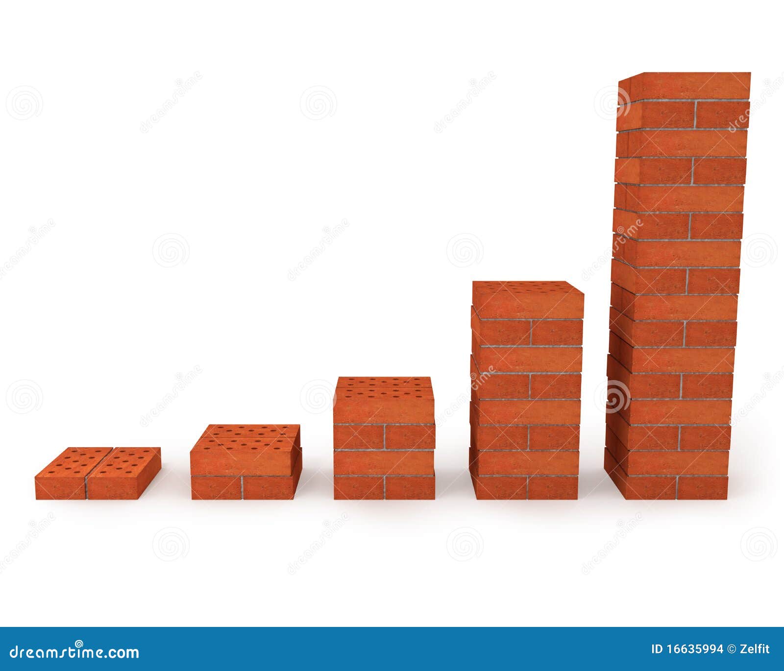 Graph Showing Growth Progress Made from Bricks Stock Illustration ...