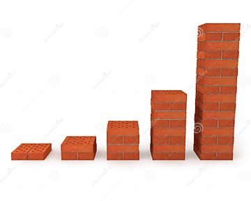Graph Showing Growth Progress Made from Bricks Stock Illustration ...