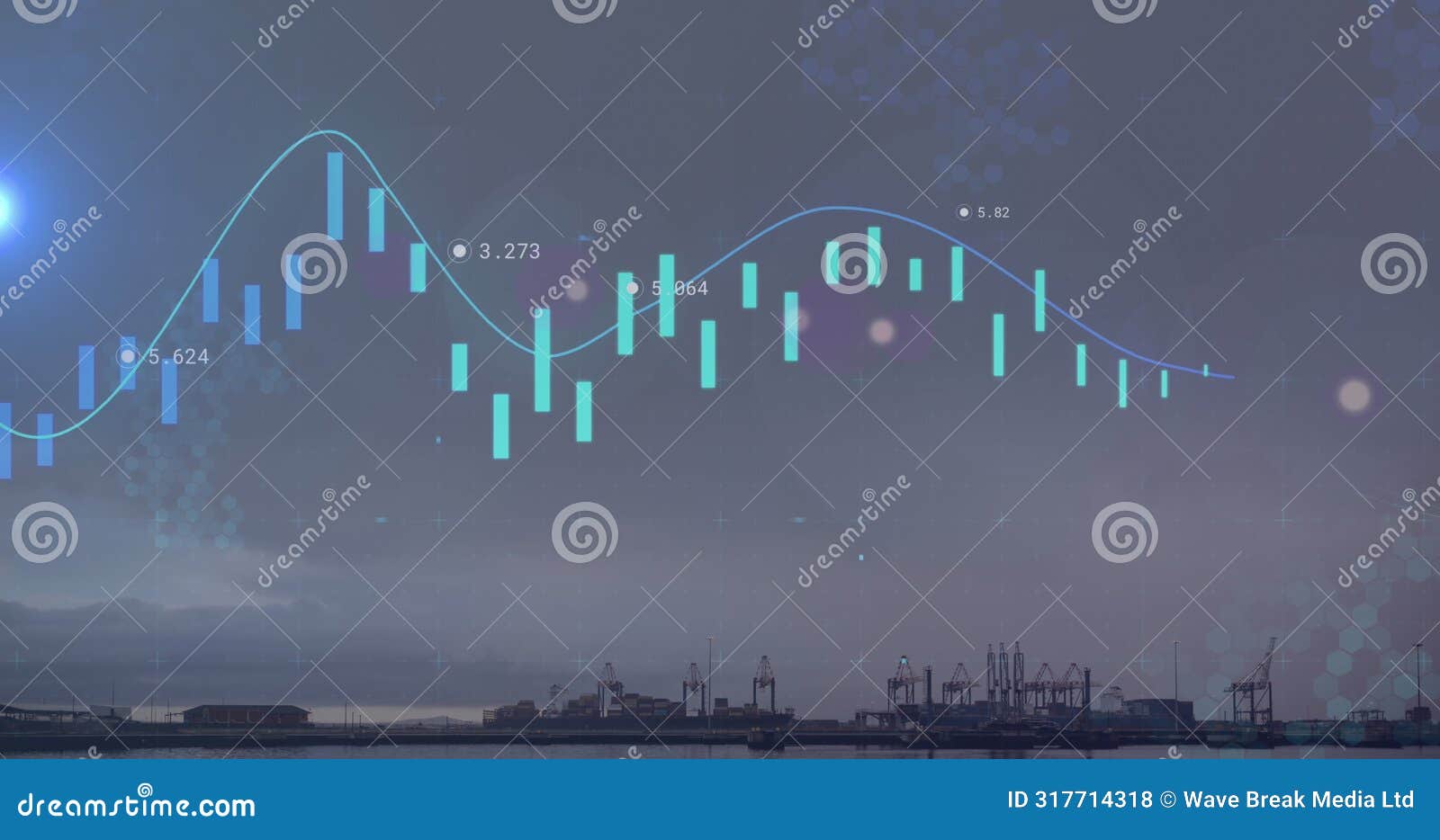 Graph Showing Performance Over Time, with Industrial Backdrop Stock ...