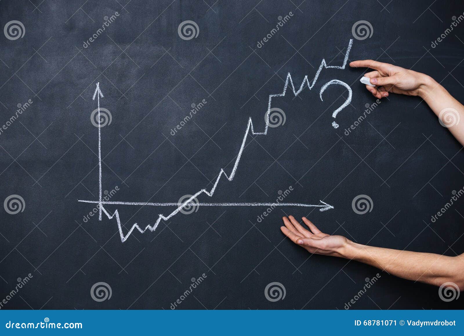 Graph Showing Uncertainty Drawn on Blackboard Stock Image - Image of ...