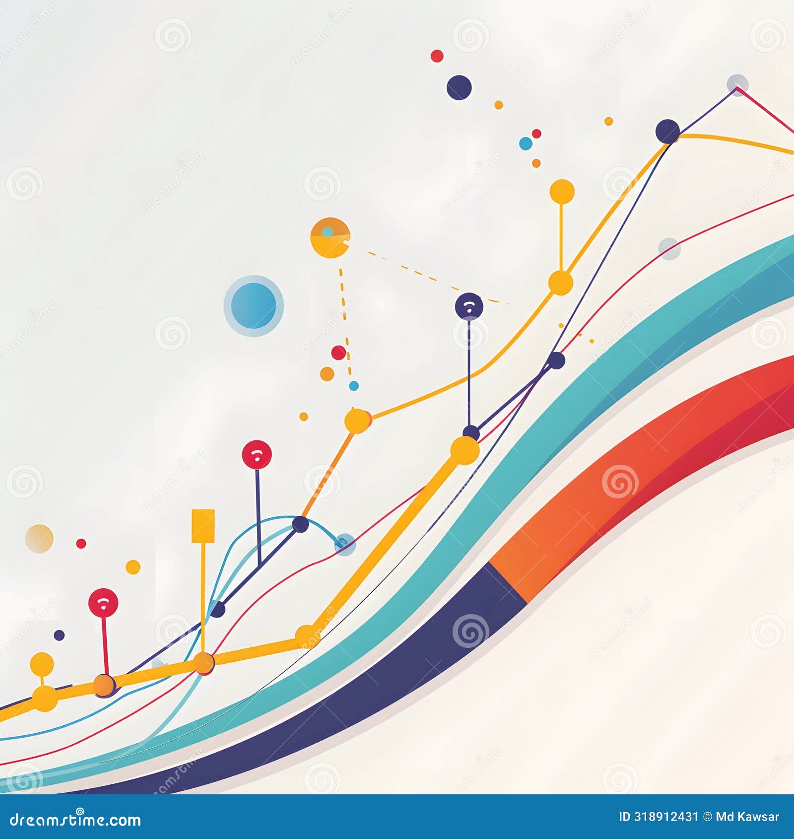 Abstract Curves and Lines in Trendy Colorful Design, Ai Generated ...