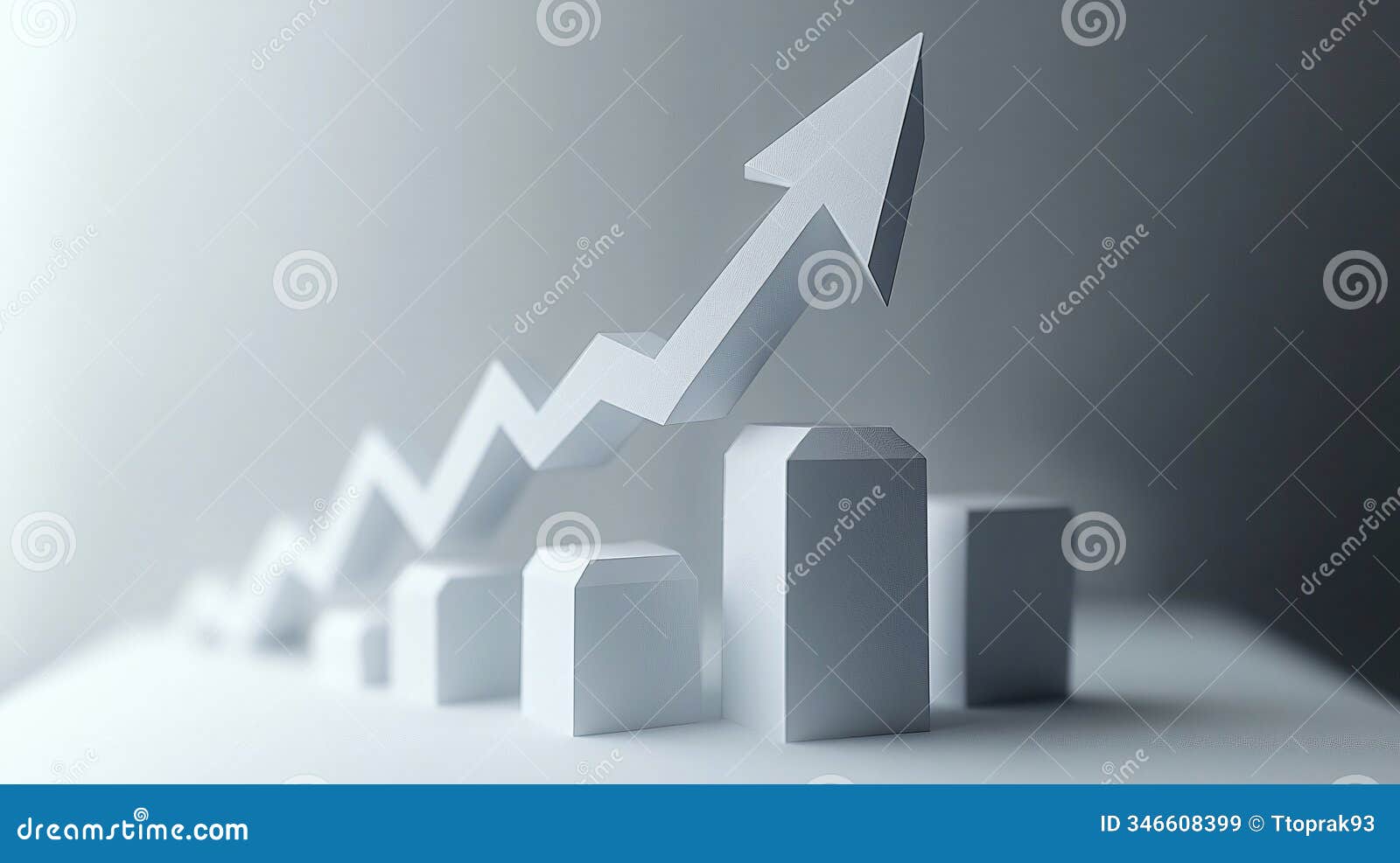 Graph Showing Upward Trend with White Geometric Shapes on Simple ...