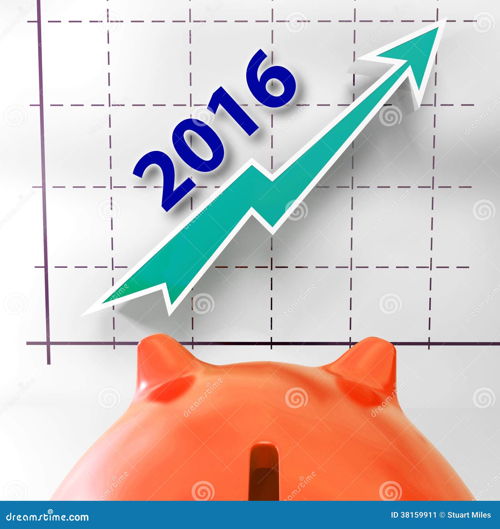 Graph 2016 Shows Forecast of Rising Sales Stock Illustration ...