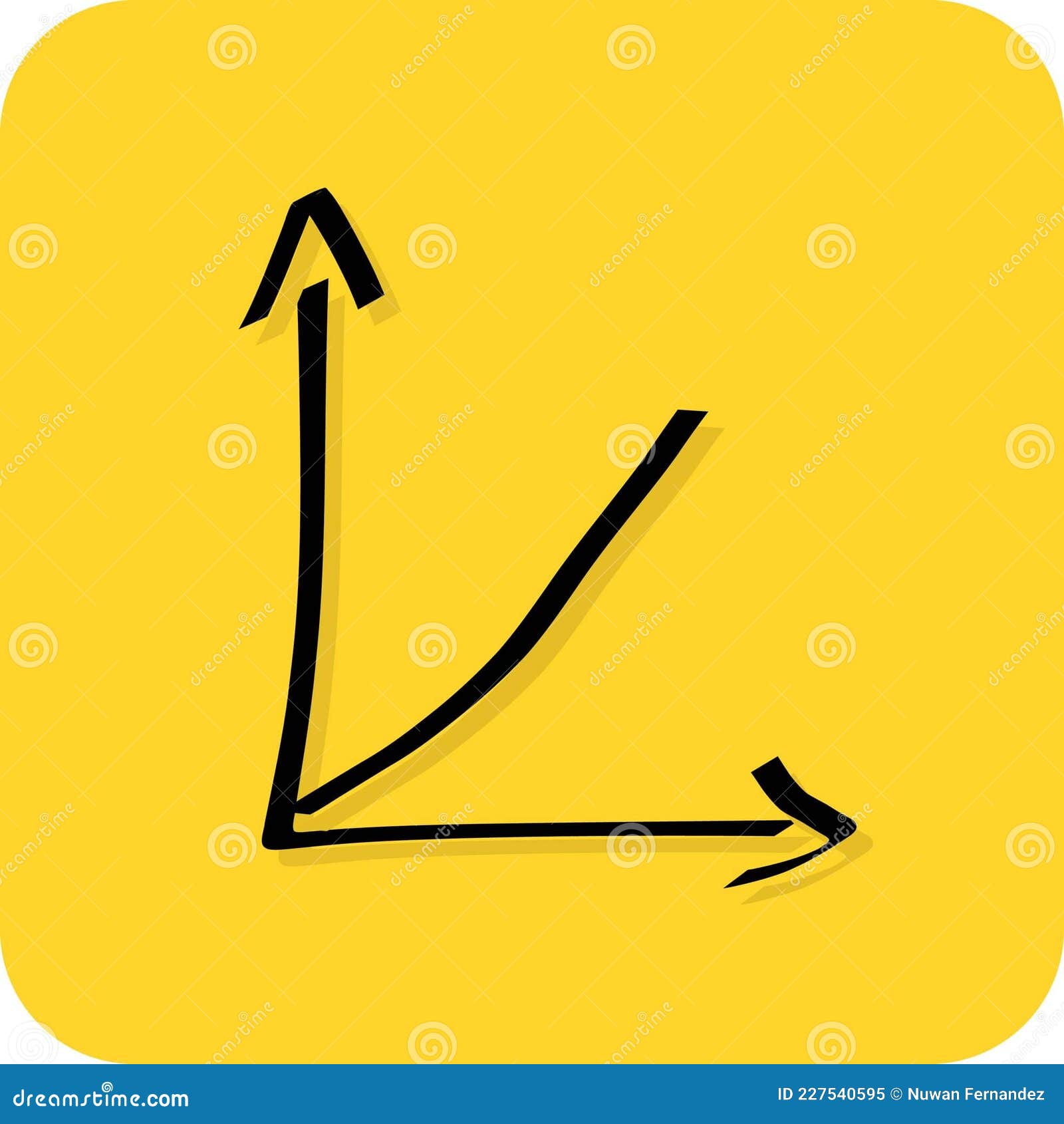 Graph Sign. Rising Curve Plot. Hand Drawn. Business Growth. Simple ...