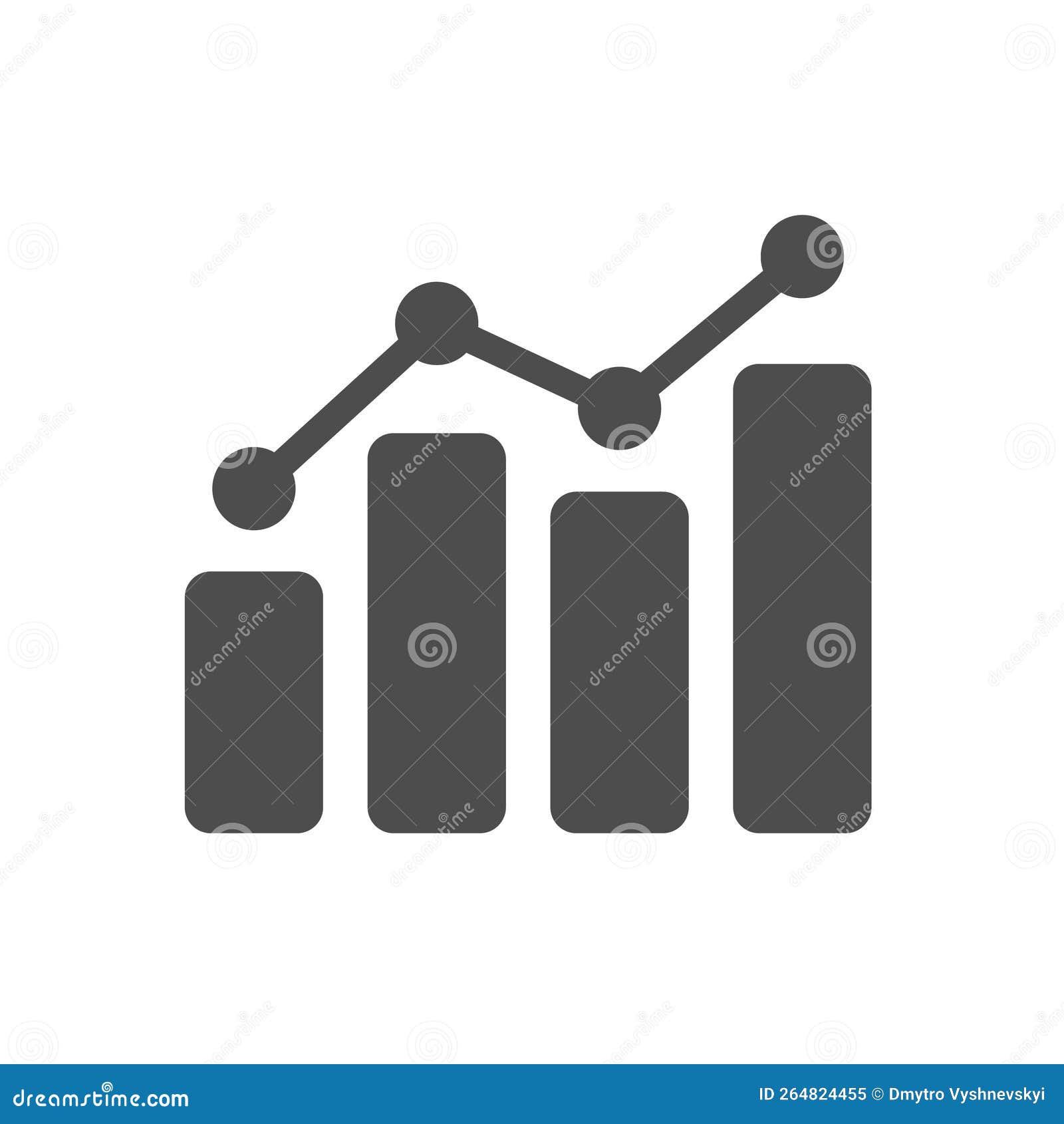 Graph Silhouette With Graph Line And Red Check Mark. Cartoon Vector ... Graph Silhouette With Graph Line And Red Check Mark. Cartoon Vector ...