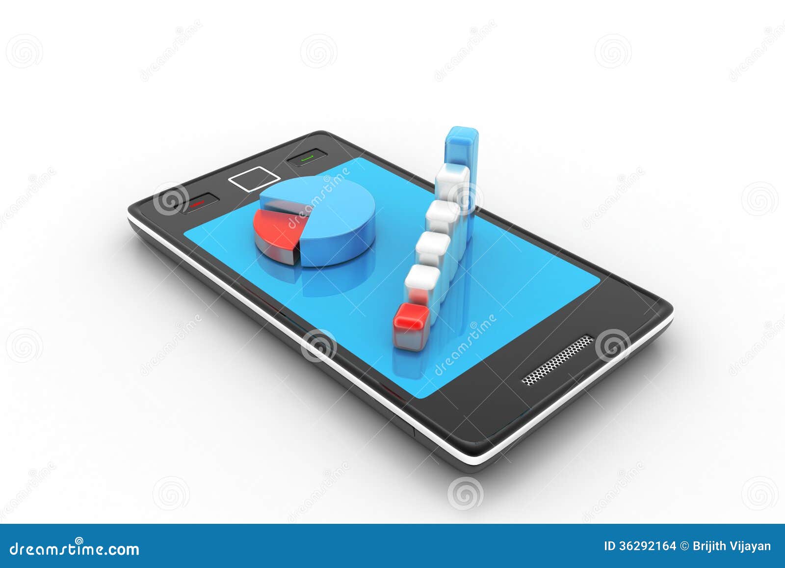 Graph on smart phone stock illustration. Illustration of graphic - 36292164