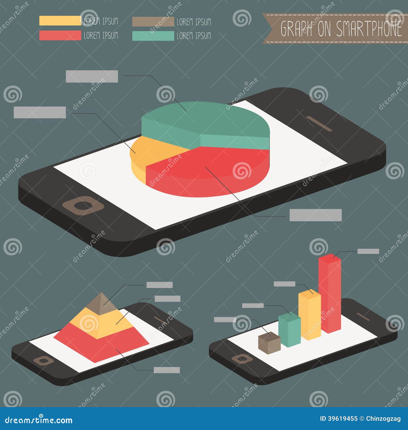 Graph on smartphone stock vector. Illustration of business - 39619455