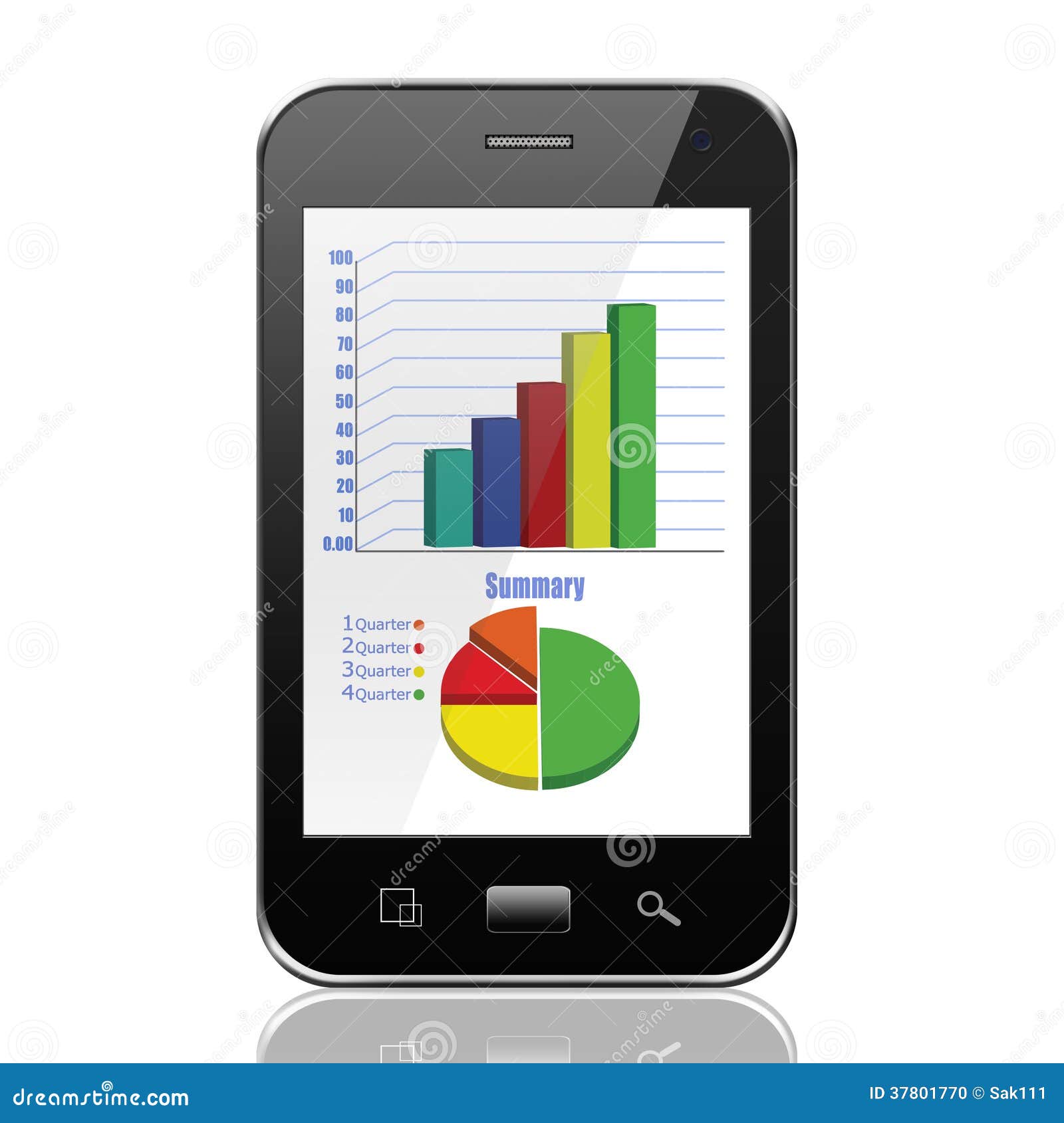 Graph on Smartphone,cell Phone Illustration Stock Illustration ...
