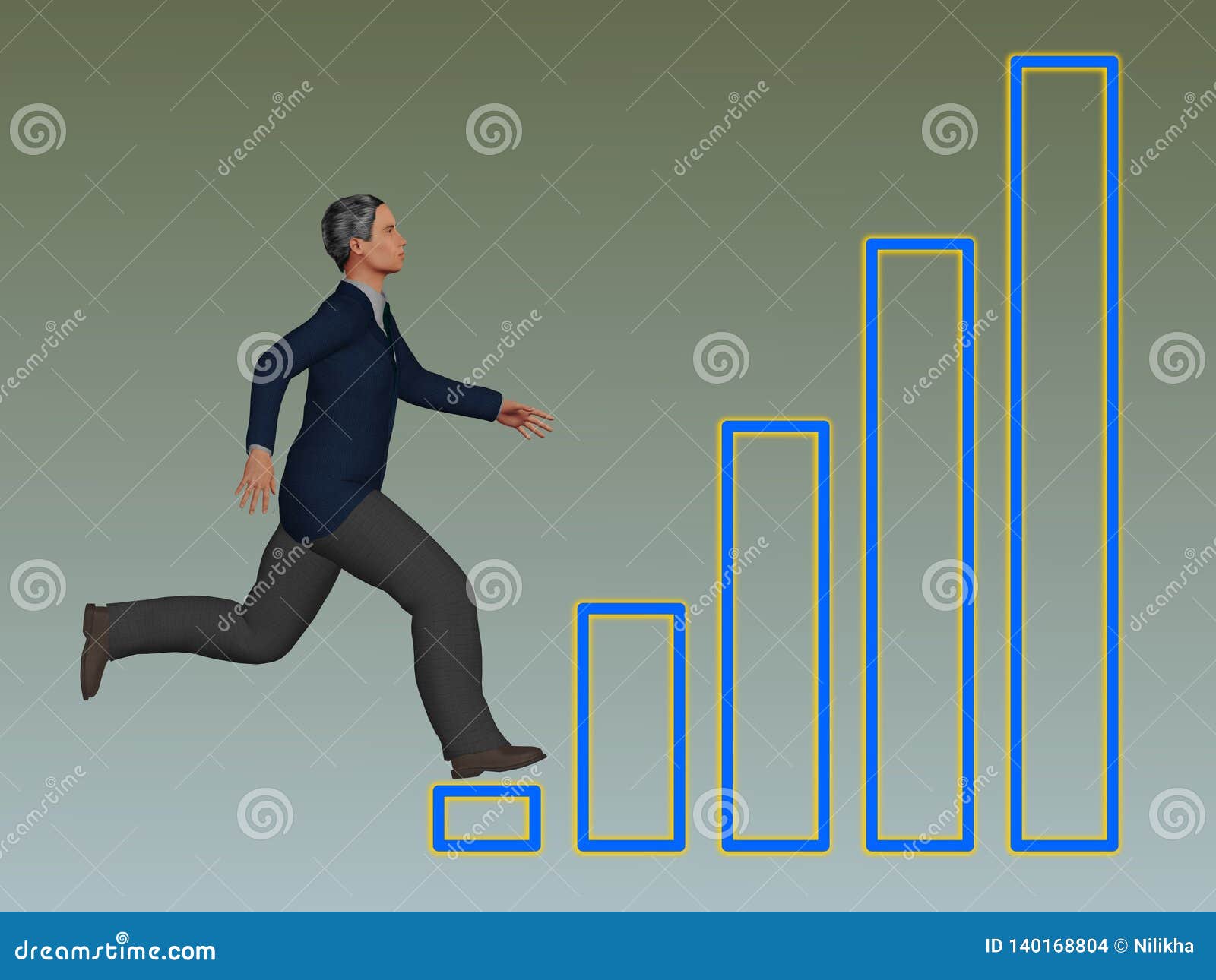 On graph stairs stock illustration. Illustration of success - 140168804