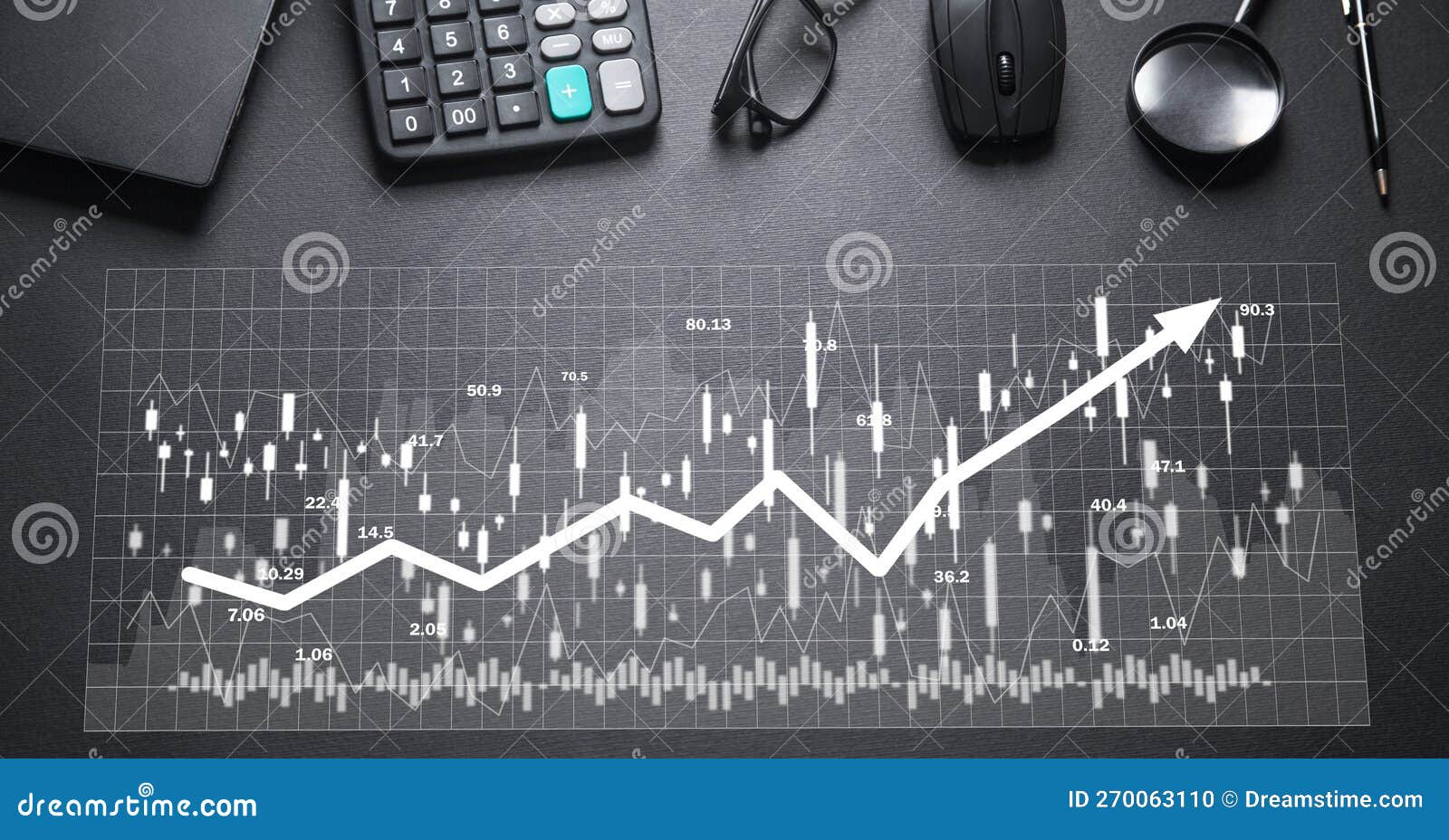 Graph and Stock Market Statistics. Forex Trading Analysis Stock Photo ...