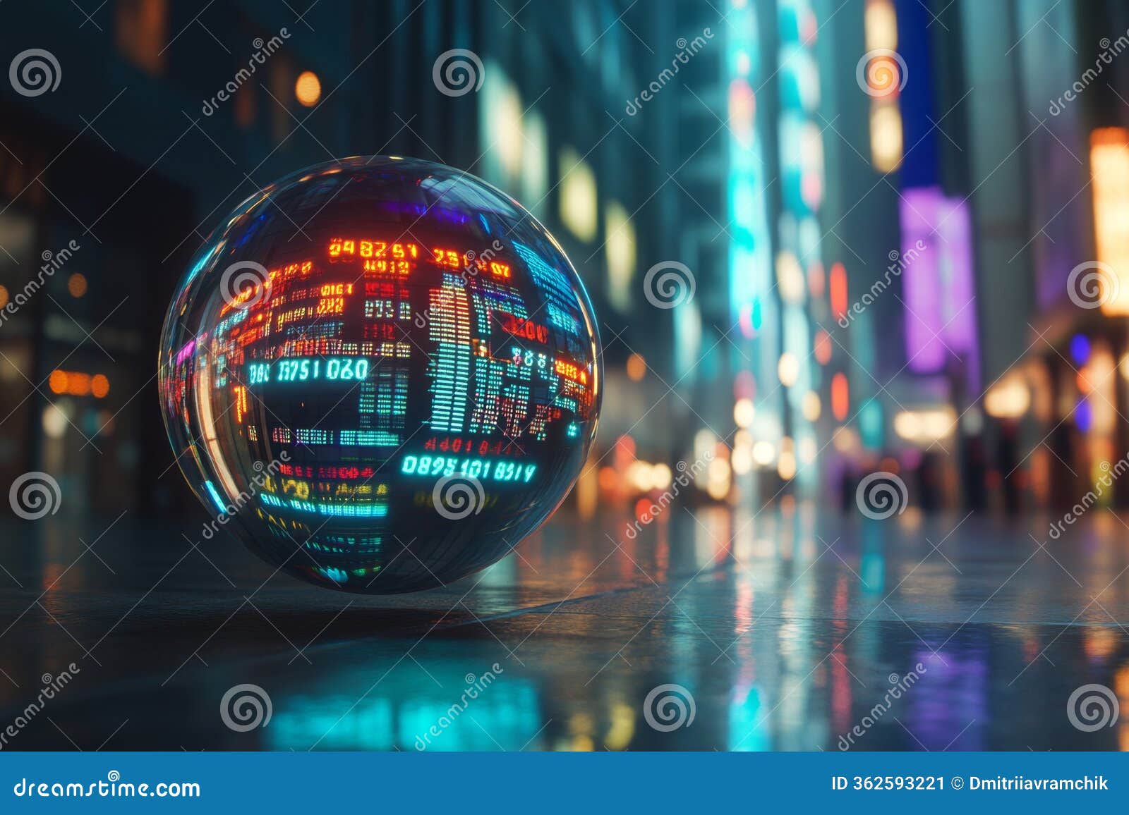 Graph of Stock Market Trading with a Large Bubble in Front Stock Image ...