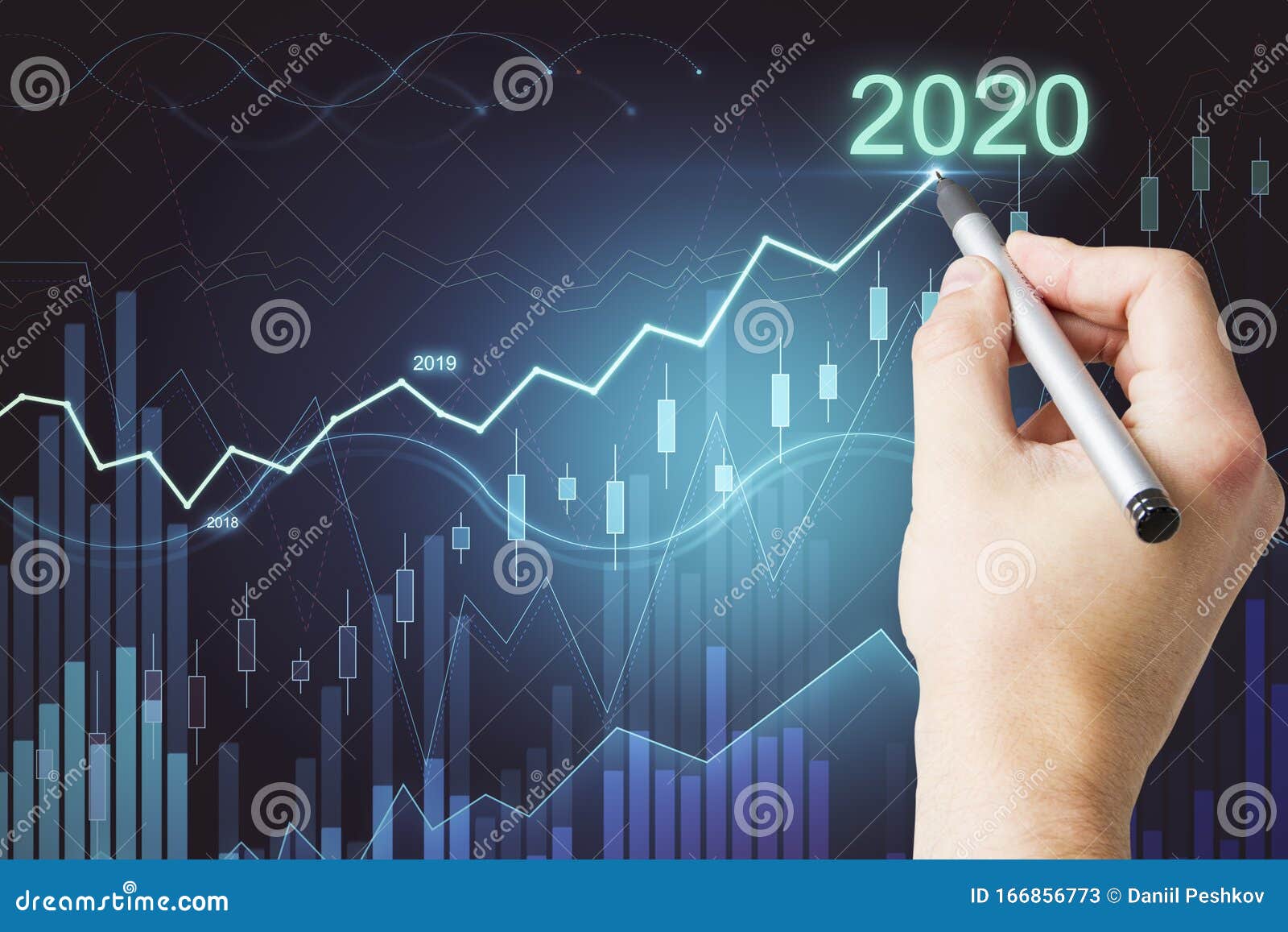 Graph of Success in 2020 Year Stock Image - Image of business, glowing ...