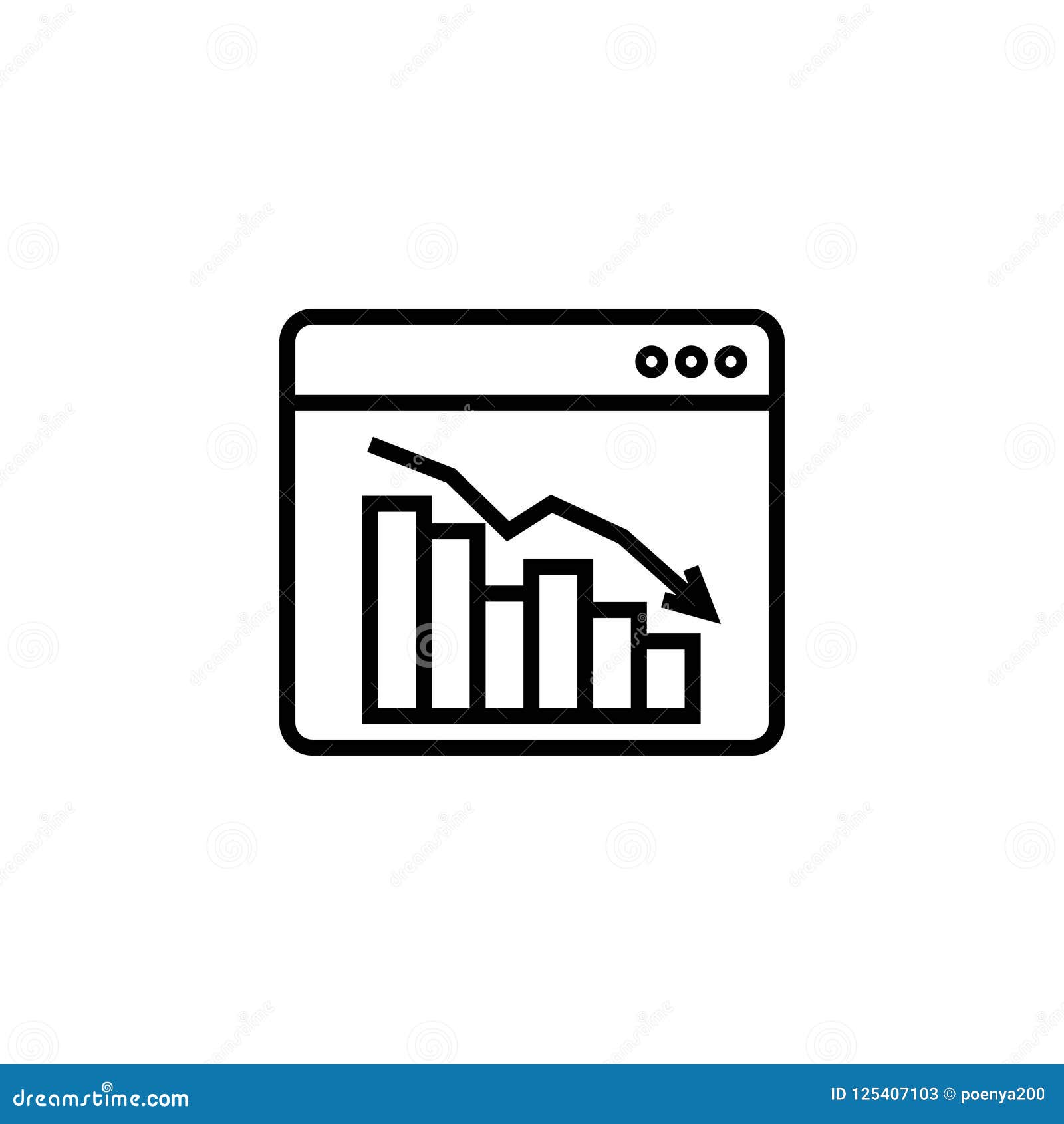 Graph Table Arrow Decrease Icon. Dollar Money Fall Down Symbol. Economy Stretching Rising Drop ...