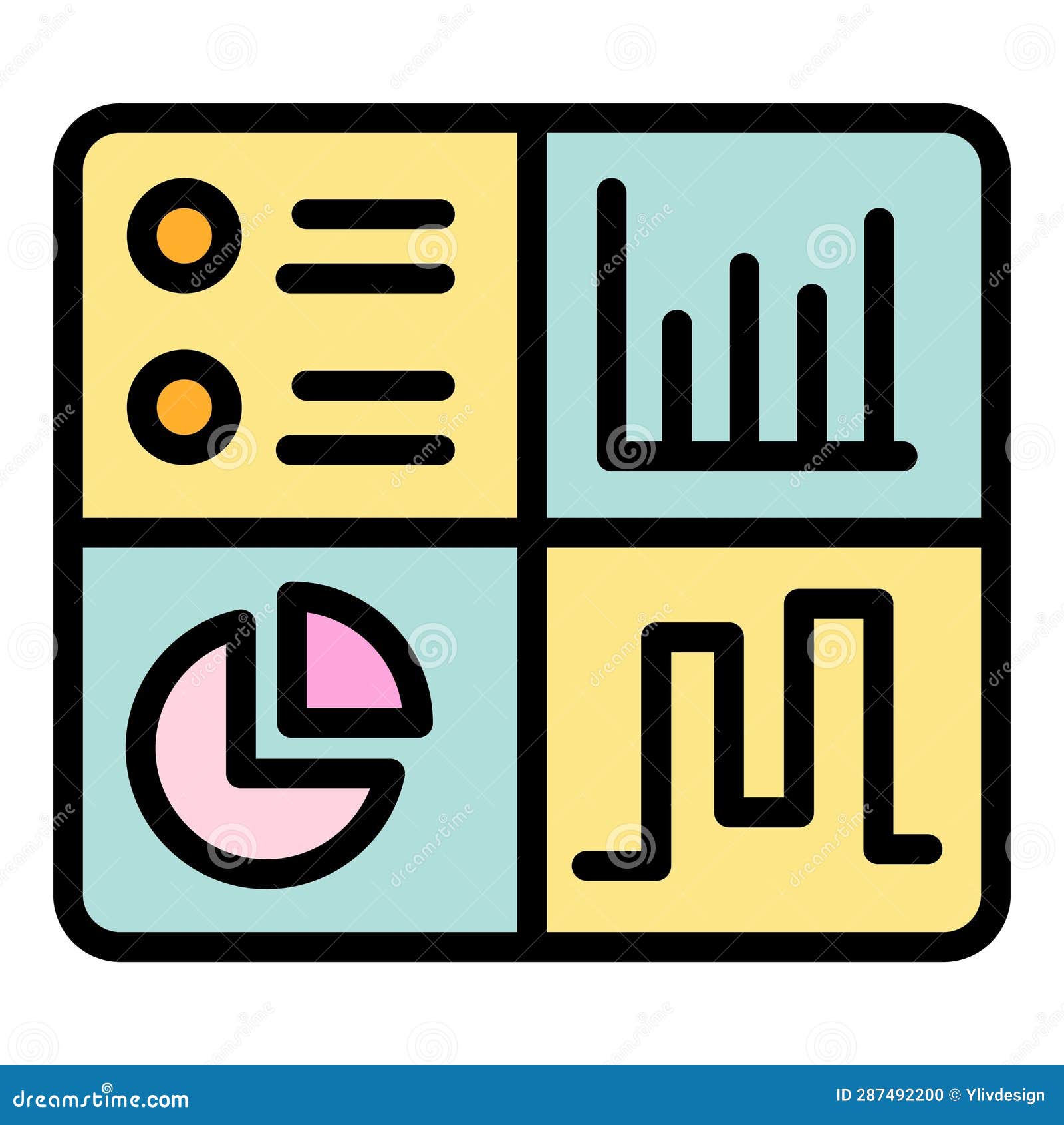 Graph Table Icon Vector Flat Stock Illustration - Illustration of ...