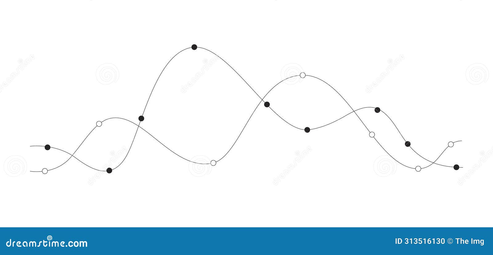 Graph Trends Waveform Black and White 2D Line Cartoon Object Stock ...