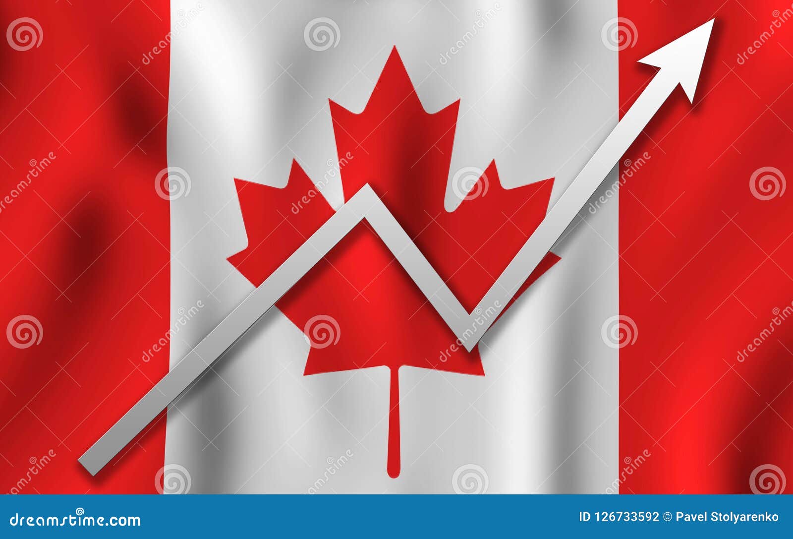 The Graph Up of the Canada Flag Stock Illustration - Illustration of ...