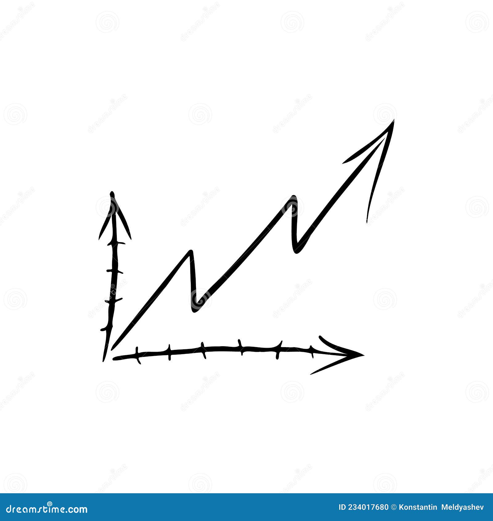 Graph, Up Arrow Sketch Vector Illustration Stock Vector - Illustration ...